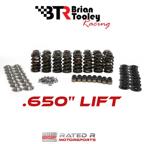 BTR LS .650" Lift Max Pressure Dual Valve Spring Kit With Titanium Ret ...